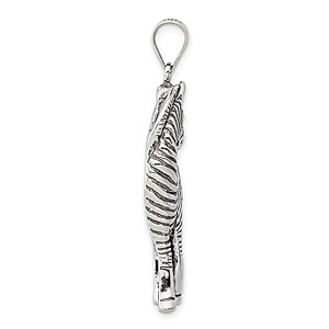 Sterling Silver Antiqued Zebra Pendant QQC4102