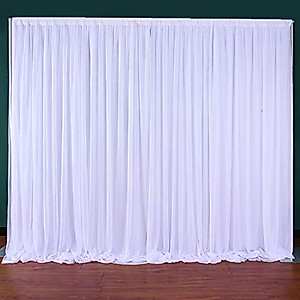 White Tulle Backdrop Curtain for Wedding,Baby Shower,Parties Backdrop Drape Curtain for Photography, Bridal Stage,Videos 10 ft x 7 ft