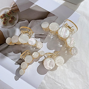 Agirlvct Mermaid Hair Clips, 4 Pack Large Grip Claw Clips, Non-Slip Hair Catch Jaw Clamp Barrette, Jumbo Gift for Thin Hair, Girls, Girlfriend