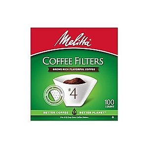 Melitta #4 Cone Coffee Filters, White, 100 Count (Pack of 6) 600 Total Filters Count - Packaging May Vary