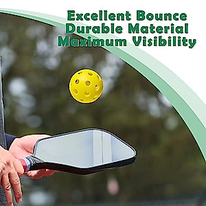 SHALLWE Pickleball Balls, Outdoor Pickleball Balls 6/12 Pack, Meets USAPA Standards Pickleball Outside 40 Holes, Yellow Pickle Balls with Portable Mesh Bag