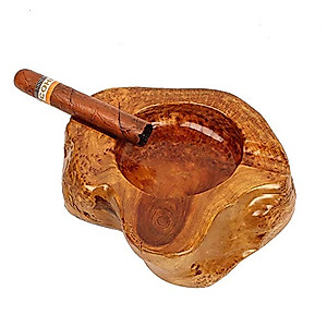 Cigar Ashtrays for Outdoor Patio - Wood Cigar Ashtray for Men and Women, Wooden Ash Tray - Cool Décor and Cigar Accessories for Bourbon Lovers, Smokers(2 Slots)