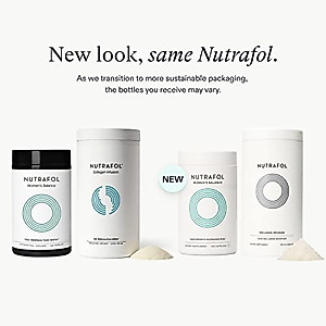 Nutrafol Women Hair Growth Strengthening Duo | Ages 45+ | Collagen Peptide Powder & Clinically Effective Hair Supplement for Thinker, Stronger Hair | 12 OZ | 1 Month Supply
