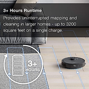 ECOVACS Deebot Ozmo T8 AIVI Robot Vacuum Cleaner & Mop with Auto-Empty Station, Smart Objection Recognition, Advanced Laser Mapping, High Efficiency Filter Ideal for Pet Hair, 3+ Hours of Runtime