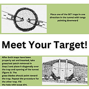 NoMol® Mole Trap by Wildlife Control Supplies – Wire Tong Underground Spring Trap – Safe & Effective Pest Control for Commercial & Residential Use – Great for Backyards, Gardens, & Flower Beds