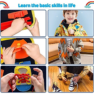 MORNOR Busy Board Montessori Toys for Toddlers Sensory Toys Gifts for 1 2 3 4 Year Old Girls & Boys Preschool Learning Activities Educational Travel Toy for Fine Motor Skills (Blue)