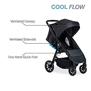 Britax B-Clever Compact Stroller, Cool Flow Teal - One Hand Fold, Ventilated Seating Area, All Wheel Suspension