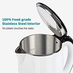 Secura SWK-1701DB The Original Stainless Steel Double Wall Electric Water Kettle 1.8 Quart, White