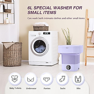 Portable Washing Machine, Mini Washing Machine Turbine Wash, 10L Mini Portable Washer for Underwear, Sock, Baby Clothes, Travel, Camping, Dorm, RV, Home Foldable Small Portable Laundry Machine