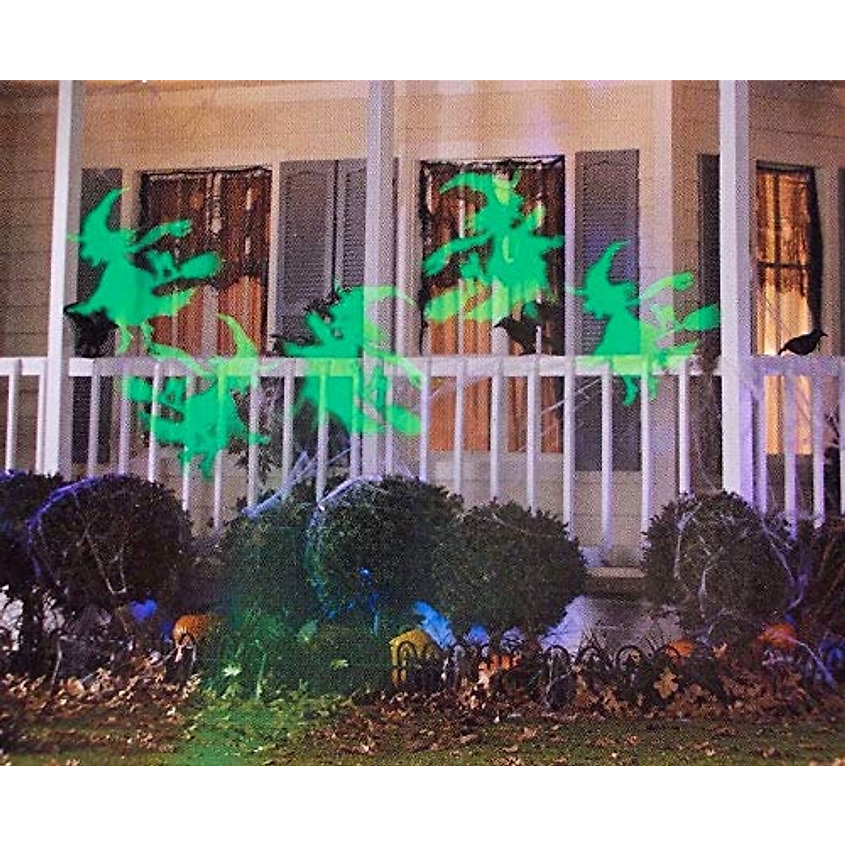 Lightshow Strobing LED Halloween Chasing Chasing Green Witch Strobe Spotlight Whirl-a-Motion