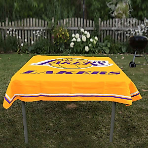 WinCraft Los Angeles Lakers Logo Tablecloth and Square Table Cover Overlay