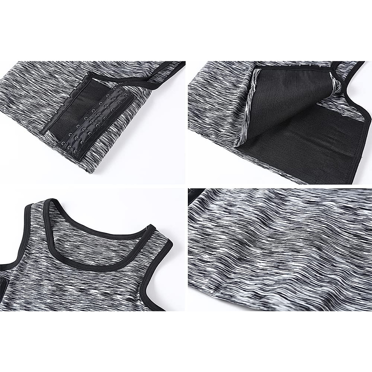 JARAZIN Women Tomboy Elastic Band Colors Chest Binder Tank Top (Medium, Light Grey)