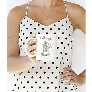 Digibuddha Cute Bunny Mommy Coffee Mug Baby Shower Idea Adorable Rabbit Mom & Child Mother's Day Pregnancy Mother Son Daughter Newborn Baby Christmas 11oz Ceramic Tea Cup DM0231_2