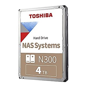 Toshiba N300 4TB NAS 3.5-Inch Internal Hard Drive - CMR SATA 6 GB/s 7200 RPM 128 MB Cache - HDWQ140XZSTA