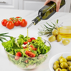 Zulay Easy to Use Olive Oil Dispenser Bottle For Kitchen - Glass Olive Oil Bottle Dispenser, Olive Oil Decanter with Spout, 17oz Olive Oil Drizzler Bottle with Pourers and Funnel, Olive Oil Holder