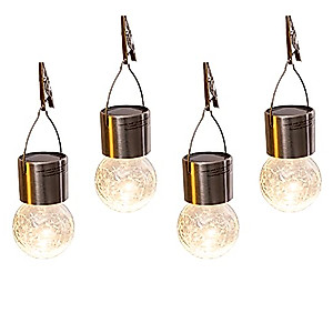 Set of 4 Solar Color Hanging Umbrella / Tree Metal Glass Lights