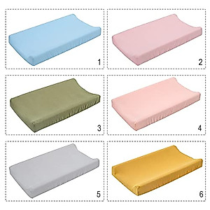 Changing Pad Cover for Baby Girl Boy, Comfort Diaper Change Table Pad Covers, Solid Color Changing Pad Sheets Removable Cover