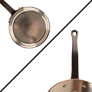Cuisine Romefort | tinned copper saucepan and cast iron handle | traditional solid copper saucier casserole from France 1 qt