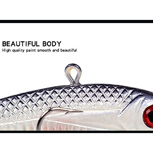 LOVEPET Ice Fishing Bait,Simulation Bait,Ice Hook,Three Hooks,Lures Bait,Fake Bait,Fishing Tackle,5cm, 20g/30g,8 Pcs