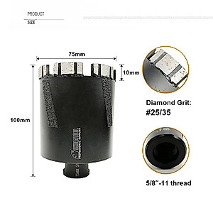 SHDIATOOL 2 Inch Granite Hole Saw Plus SDS Adapter for Marble Hard Stone Bricks