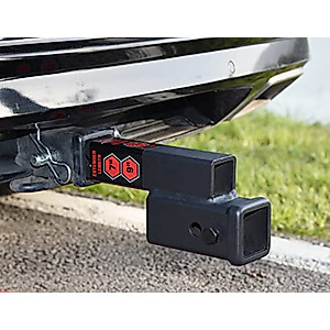 TOPTOW Trailer Receiver Hitch Extender Adapter 2" Drop/Riser, 7" and 9" Extension Length, 2" Shank, 7500lbs Towing Capacity, Matte Black