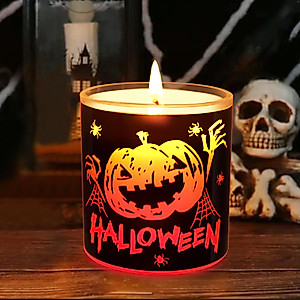 Pumpkin Scented Candles, Fall Decorations for Home, Halloween Decorations Indoor,Spooky Candle,Gothic Vintage Fall Decor for Farmhouse Room Apartment Table Desk Kitchen Bedroom,Funny Gift for Women