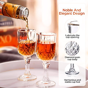 Soopiiso Cordial Glasses,1.7oz/50ml,Shot Glasses Set of 6,shot glasses with stem/tequila shot glasses/Sherry glasses