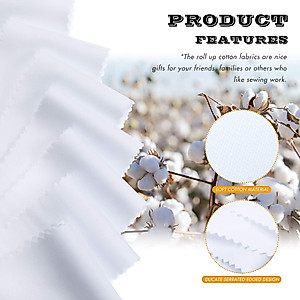 BOAO 40 Pieces Fabric Strips Rolls Collection Jelly Fabric Strips for Quilting Roll up Fabric Craft Patchwork Strips DIY Sewing Fabric Rolls for Handmade Favors (White, 2.5 x 44 Inch)