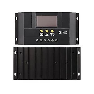 BOTEGRA PWM Solar Panel Regulator, Temperature Sensor Interface PVC PWM Solar Charge Controller Intelligent Multi Functional Buttons for Smart Home for Garden Lights