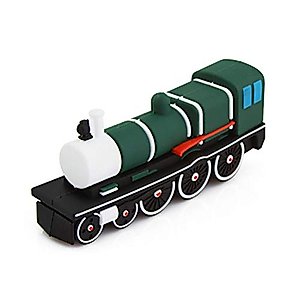 CHUYI Rubber Train Shape 128GB USB 2.0 Flash Drive Cartoon Pen Drive Memory Stick Cute Thumb Drive Jump Drive Gift (Green)
