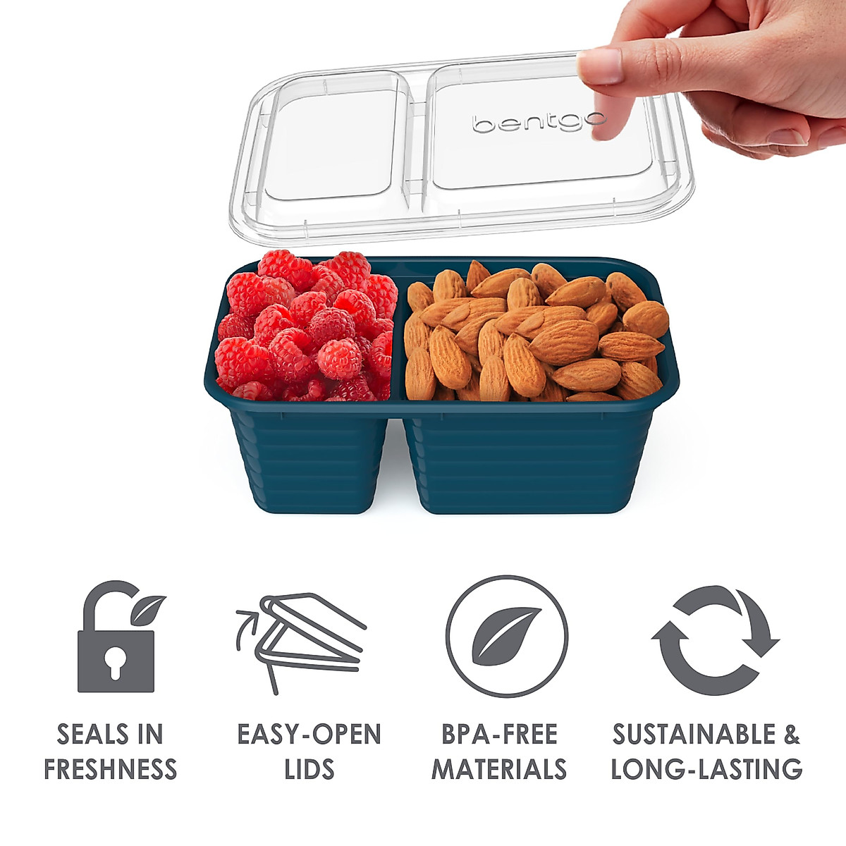 Bentgo® Prep 60-Piece Variety Meal Prep Kit - Reusable Food Containers 1-Compartment Trays, Prep Bowls, & Snack Boxes for Healthy Eating - Microwave, Freezer, & Dishwasher Safe (Rich Shades)