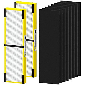 FLT4825 HEPA Filter B Replacement for Ge-rm Guardian Air Purifier AC4825 AC4300 AC4800 AC4900 AC4850, 2 True HEPA Filters & 8 Activated Carbon Pre-Filters