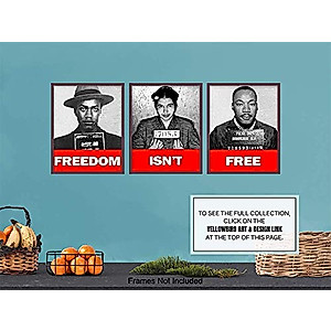 Black Leaders, African American Wall Art Prints - 3-8x10 Vintage Photos -Decor for Classrooms or Home -Great Gift for Black History Month- Martin Luther King Jr, Malcolm X, MLK -UNFRAMED