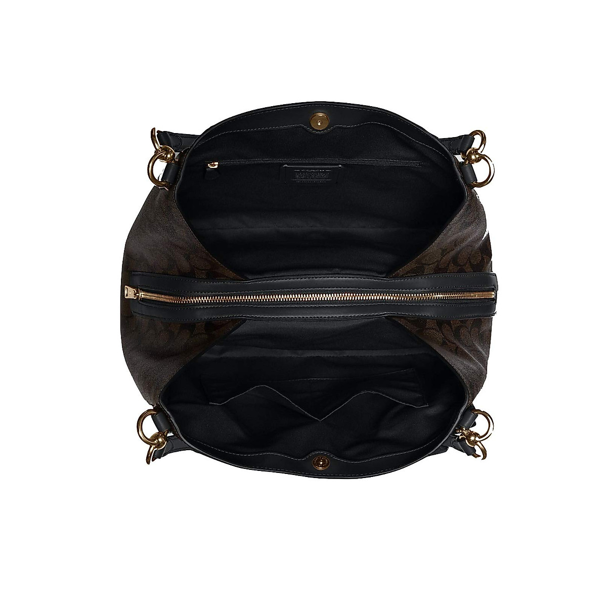 Coach Pebble Leather Hallie Shoulder Bag (IM/Brown/Black)