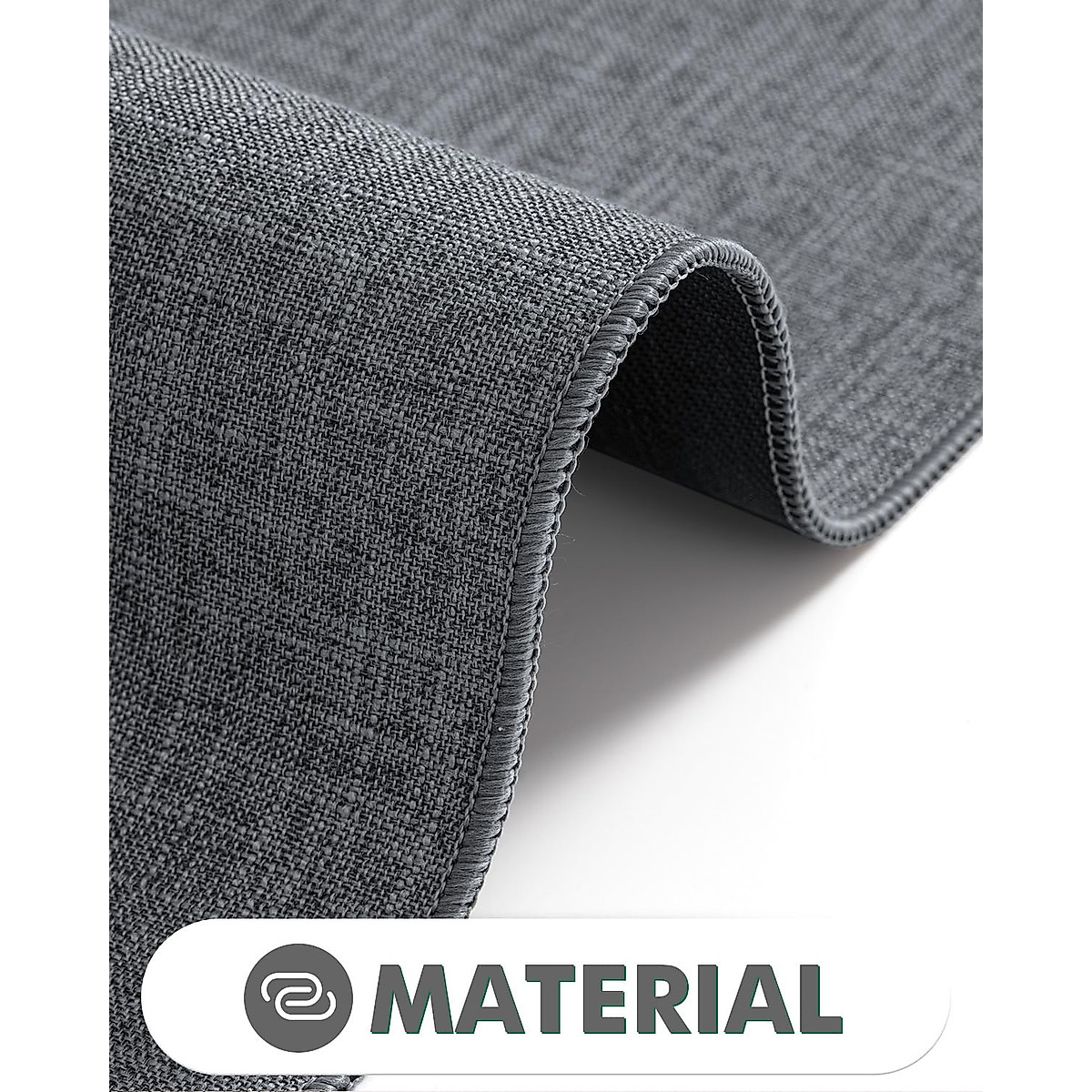 LUMI Large Indoor Door Mat, 36"x59" Non Slip Rubber Backing Entrance Mat, Easy Clean Low Profile Ultra Thin Entryway Mat for Inside House, Patio, Grey