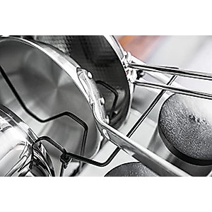 Yamazaki Home Tower Adjustable Lid & Pan Organizer – Kitchen Drawer Storage Shelf Rack.