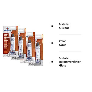 Permatex 81730 Flowable Silicone Windshield and Glass Sealer, 1.5 oz. - 4 Pack.
