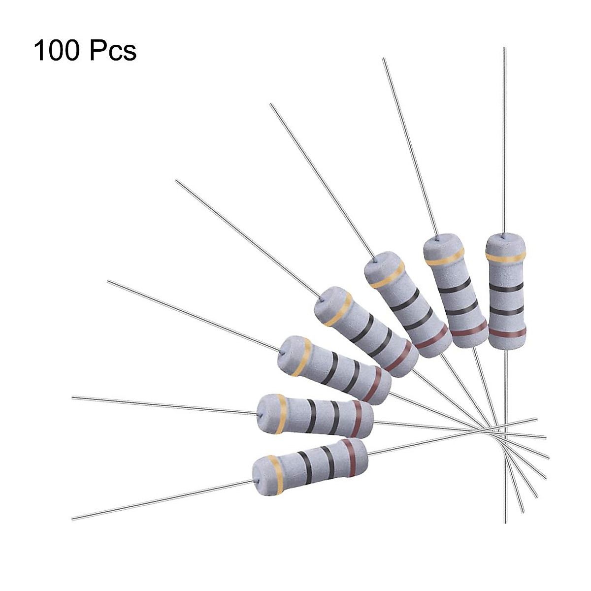 uxcell 100Pcs 10 Ohm Resistor, 1W 5% Tolerance Metal Oxide Film Resistors, Axial Lead, Flame Proof for DIY Electronic Projects and Experiments