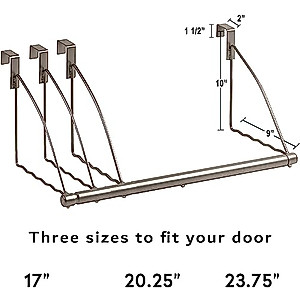 HOLDN’ STORAGE Over The Door Hanger - Door Rack Hangers for Clothes - Bathroom Over Door Hanger for Hanging Clothes & Towels - Over The Door Clothes Drying Rack, Gray