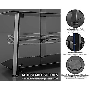 FITUEYES Floor TV Stand Height Adjustable 3-in-1 TV Stand Base Entertainment Stand for 37 to 70 inch Plasma LCD LED Flat or Curved Screen TVs,VESA 600x400mm, Hold up 99lbs