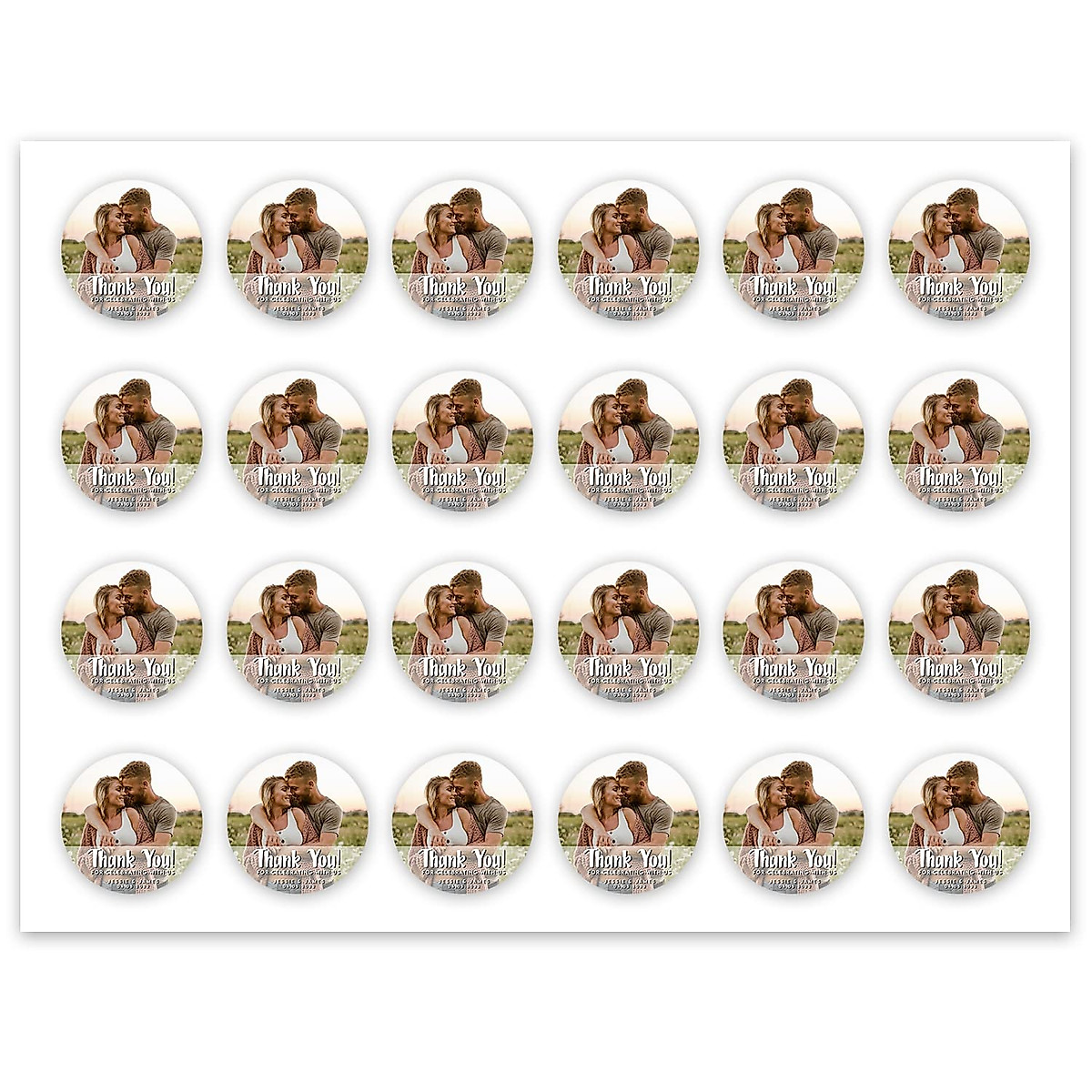 24pcs Personalized Wedding Stickers, Thank You for Coming Stickers, Thank You for Celebrating with Us Sticker, Wedding Stickers for Envelopes, Wedding Favors W44 (24 Pieces)
