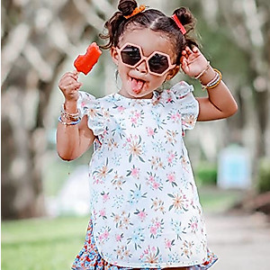 BapronBaby Flutter Pastel Floral Bapron - No Neck Tie Safer Bib for Baby & Toddler - Soft Waterproof Stain Resistant - Machine Washable - Sz Baby/Toddler 6m-3T