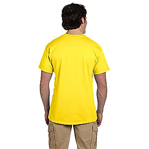 Fruit of the Loom mens 5 oz. 100% Heavy Cotton HD T-Shirt(3931)-YELLOW-XL