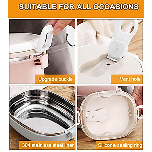 900ml Lunch Box, 304 Stainless Steel Adult Lunch Containers Portable Leakproof Eco-Friendly Hot and Cold Food Stackable Bento Box Food Storage for Office Outdoor Travel（1 Layer）