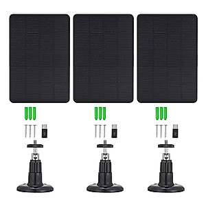 3 Pack Solar Panel Camera Charger Fit for SimpliSafe Outdoor Camera, Arlo GO 1, Arlo Essential Spotlight 2nd gen/Spotlight XL 2nd gen,Arlo pro （not for pro 2） VMC2030 VMA3600 Camera 5V 4W Cable Black