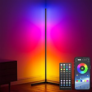 SUGUNING Corner Lamp, Light, Led Floor RGB Light Bar with Remote and App, Modern Minimalist Lit Lamp for Bedroom Living Room, Multi Lighting Modes