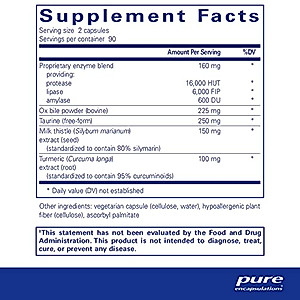 Pure Encapsulations Digestion GB | Digestive Enzyme Supplement to Support Gall Bladder and Digestion of Carbohydrates and Protein* | 180 Capsules