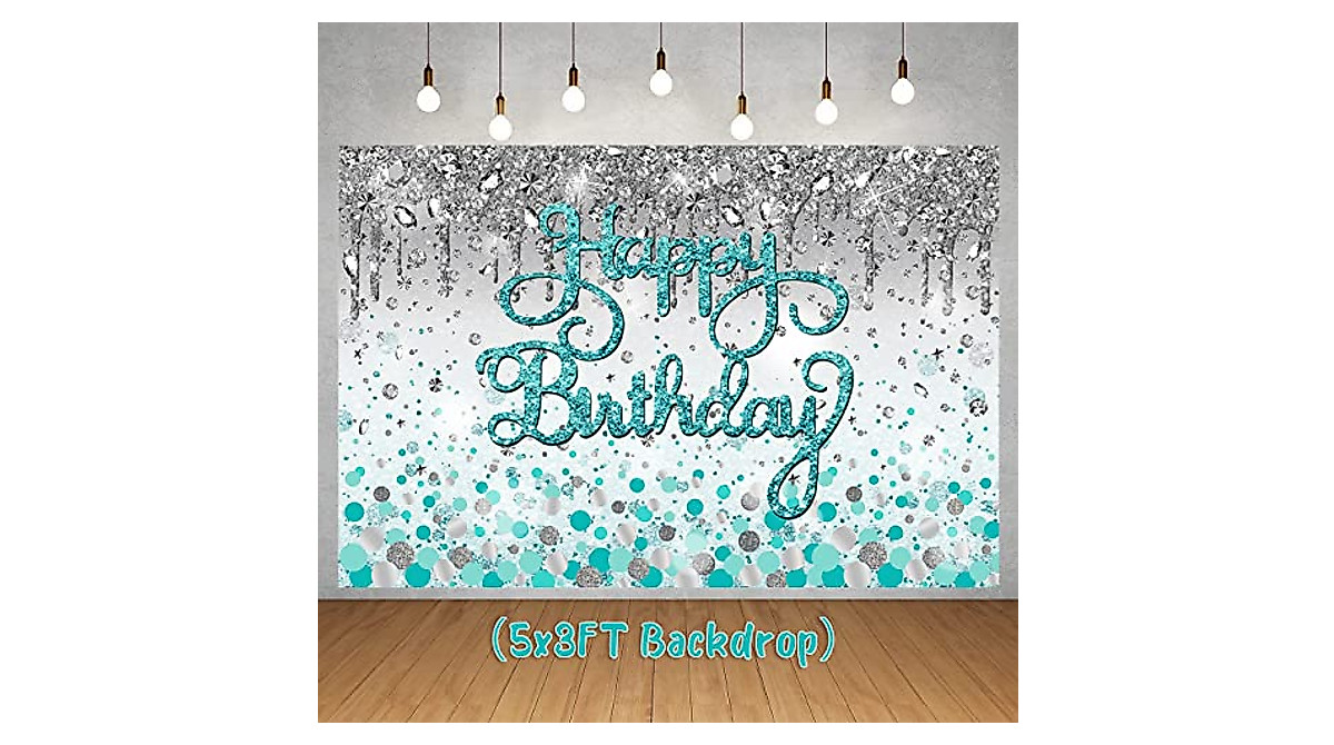 Happy Birthday Decorations Teal Balloon Garland for Girls Birthday Teal ...