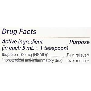 Motrin Children's Oral Suspension Dye-Free, Ibuprofen, Fever Reducer, Berry, 4 Fl.Oz