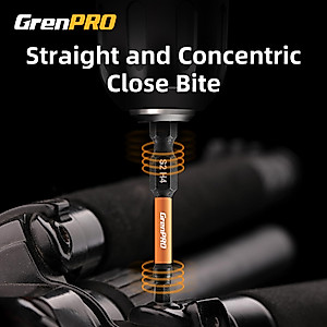 GRENPRO Impact Hex Head Allen Wrench Drill Bit Set 20pcs (Metric&SAE), 1/4" Impact Hex Shank S2 Steel Hex Bit Set, Allen Key Drill Screwdriver Bit Set With Magnetism&2” Long With Storage Box.